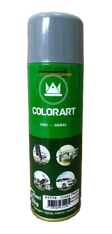 Tinta Spray Cinza Placa Brillhante uso Geral Colorart 300ml - COLOR ART - Tinta Spray para ...