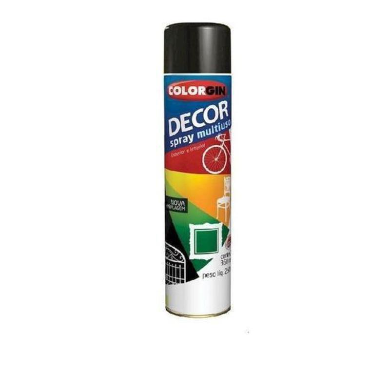 Tinta spray uso geral 360ml preto brilhante decor - COLORGIN - Tinta ...