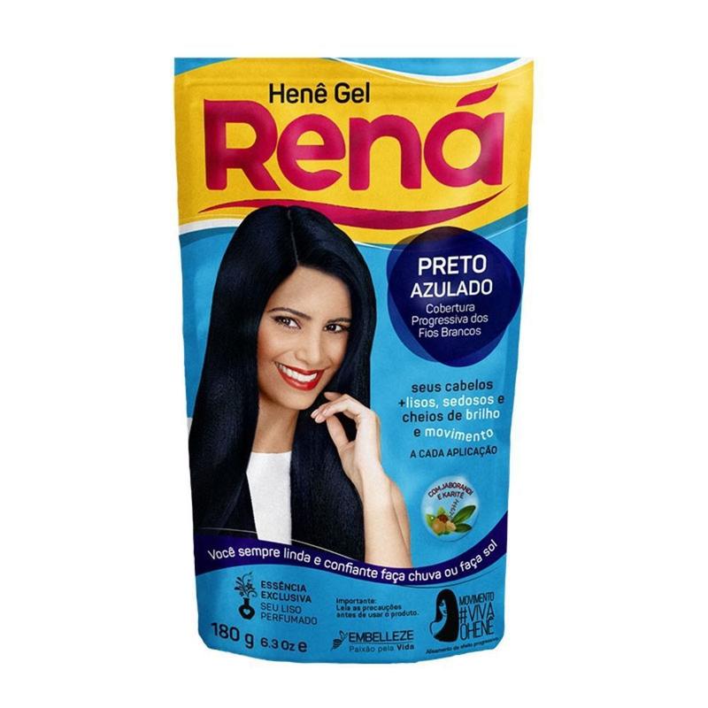 Tintura Alisante Hennê Embelleze Rená Preto Azulado 180G - Henna para ...