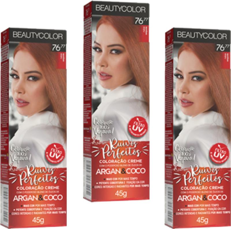 TINTURA BEAUTY COLOR CREME ARGAN COLORS 03x96.44 RUIVO CLARO ...