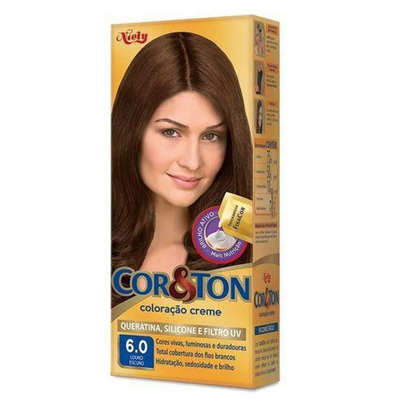 Tintura Cor&ton 60 Louro Escuro - COR E TON - Tinta de Cabelo ...