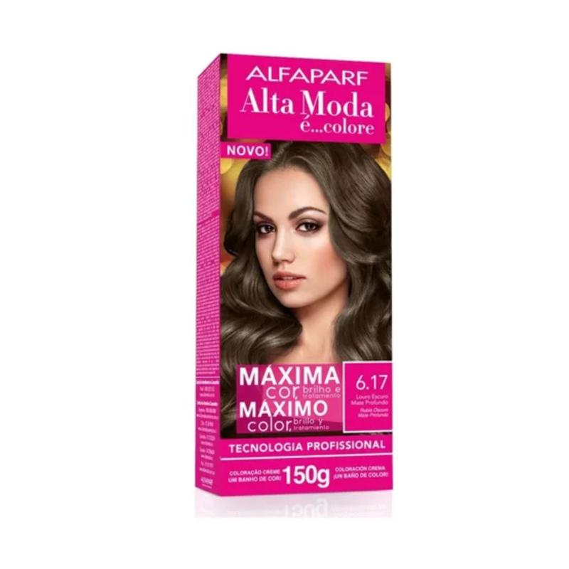 Tintura de Cabelo Alta Moda Louro Escuro Mate Profundo 6.17 150G ...
