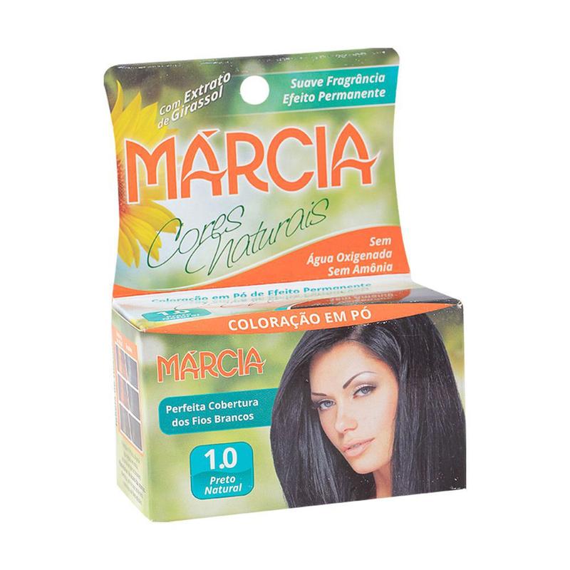 Tintura Marcia Filme Coloração Pó 1.0 Preto Natural 12g - Tinta de ...