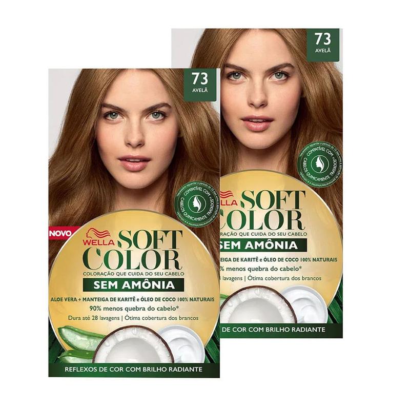 Tintura Soft Color Sem Amônia Avelã 73 Kit Kit com duas unidades ...