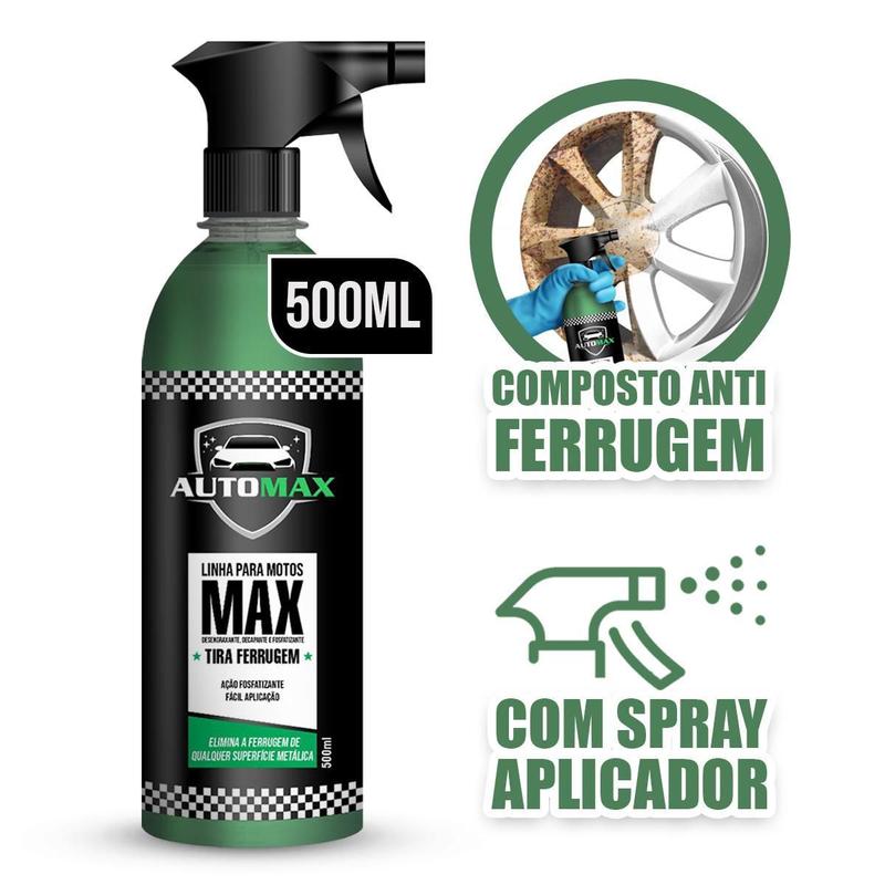 Tira Ferrugem Removedor Ferrugem Motos Carros Automax 500Ml - Removedor ...