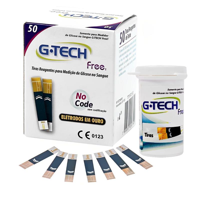 Tiras de Teste Glicemia G-tech Free1 Fita Glicose 50 Unidades - Gtech ...