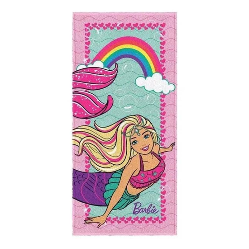 Toalha Banho Felpuda Barbie Reinos Mágicos Sereia e Arco Iris - Lepper ...