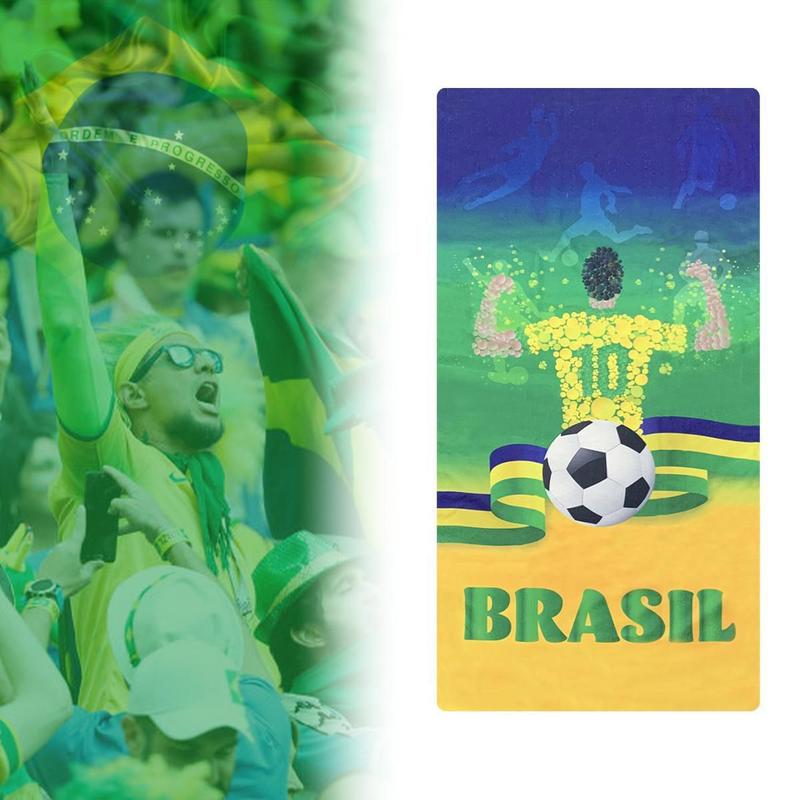 Toalha Banho Praia Piscina Aveludada Brasil Seleção Torcida - Lepper ...