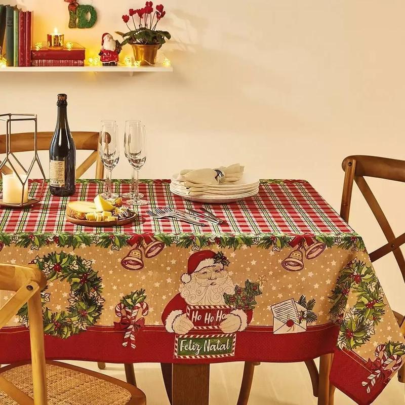 Toalha de Mesa Quadrada 4 Lugares 1,40 x 1,40 m Natal Noel Lepper ...