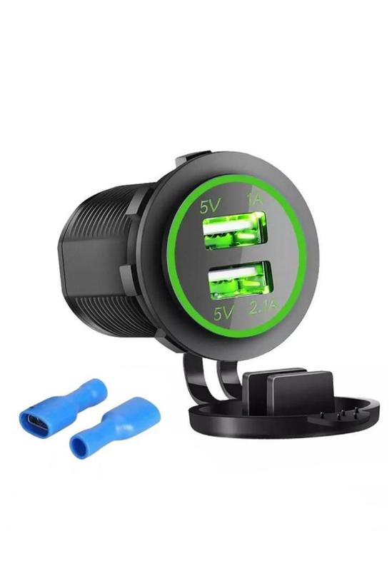 Tomada Carregador 12V/24V Usb Veicular 2 Saídas 1.0A E 2.1A - Tomada ...