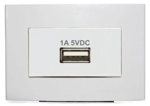 Tomada Carregador USB Para Móveis Margirius 1A Bivolt Branca - Tomadas ...