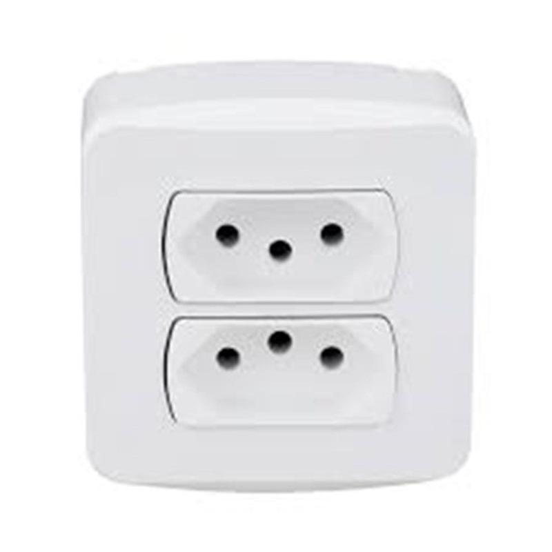 Tomada Conjunto 2 teclas SIMPLES 10A 250V SOBREPOR - FORCE LINE ...