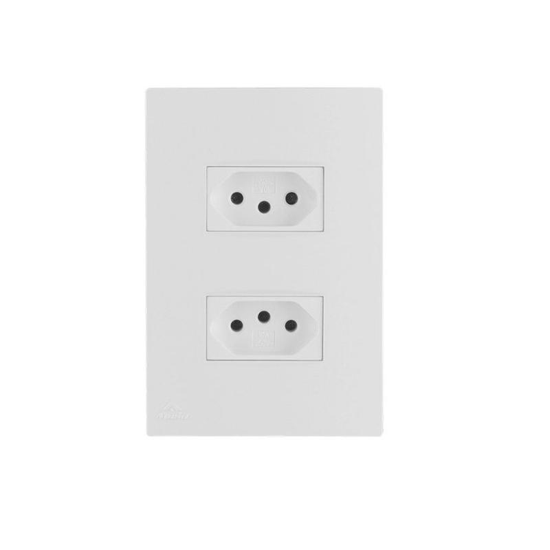 Tomada Dupla 10A C/ Placa linha Lissê l3601 - Apoio - Tomadas ...