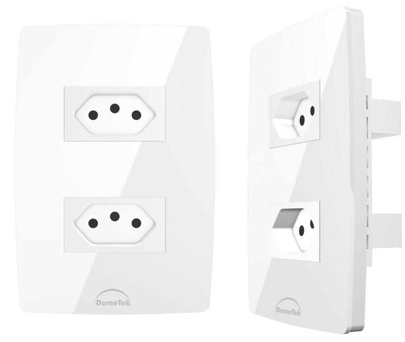 Tomada Dupla 10A Diamond Branco Dometek - Tomadas - Magazine Luiza