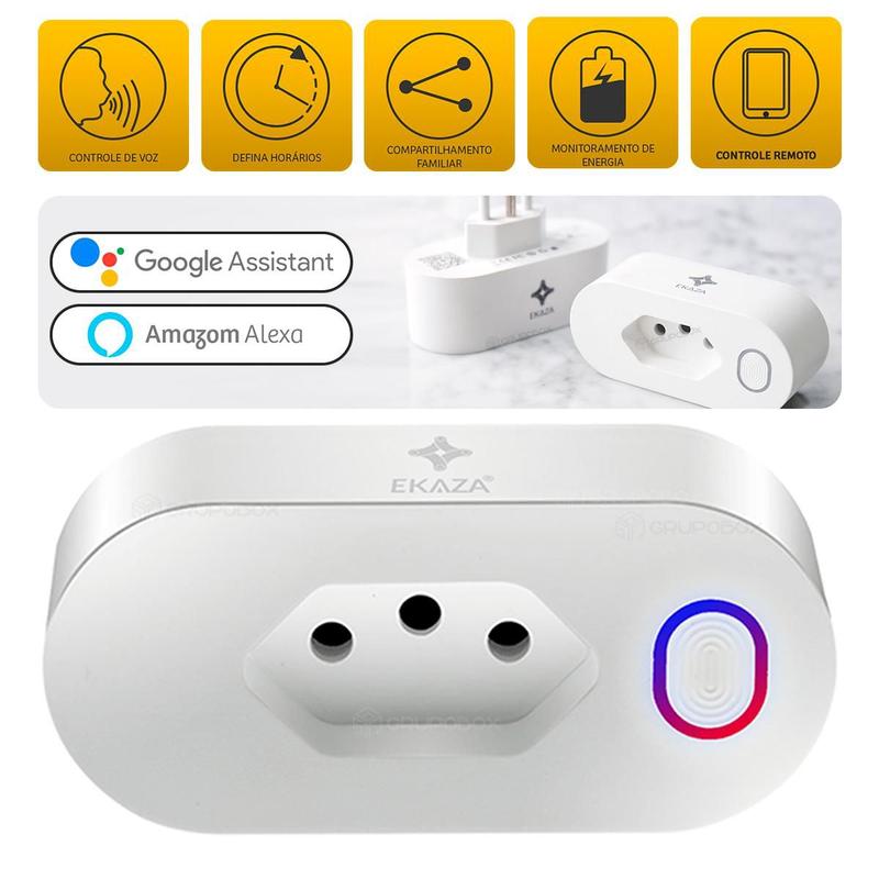 Tomada Inteligente Wifi Liga E Desliga 10a - Ekaza - Tomada Inteligente ...