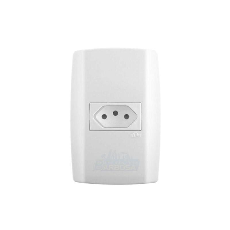 Tomada Simples 10A Branca Ilumi Completa com Espelho e Moldura ...