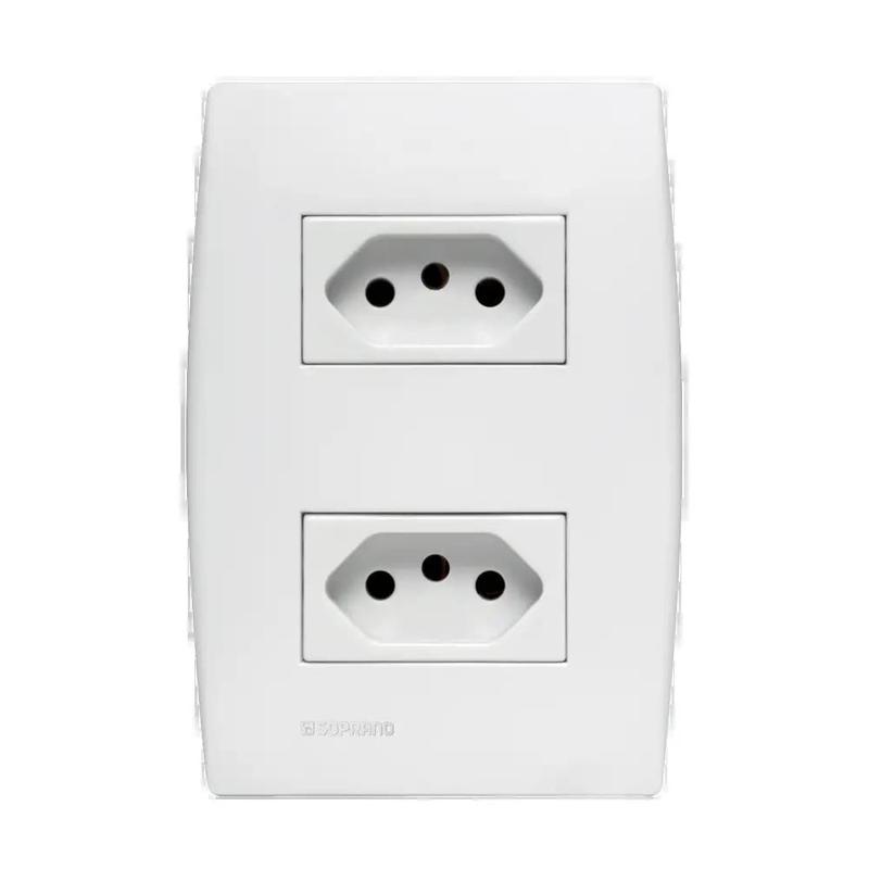 Tomada Simples Soprano 2 Tomadas 10A 250V - Tomadas - Magazine Luiza