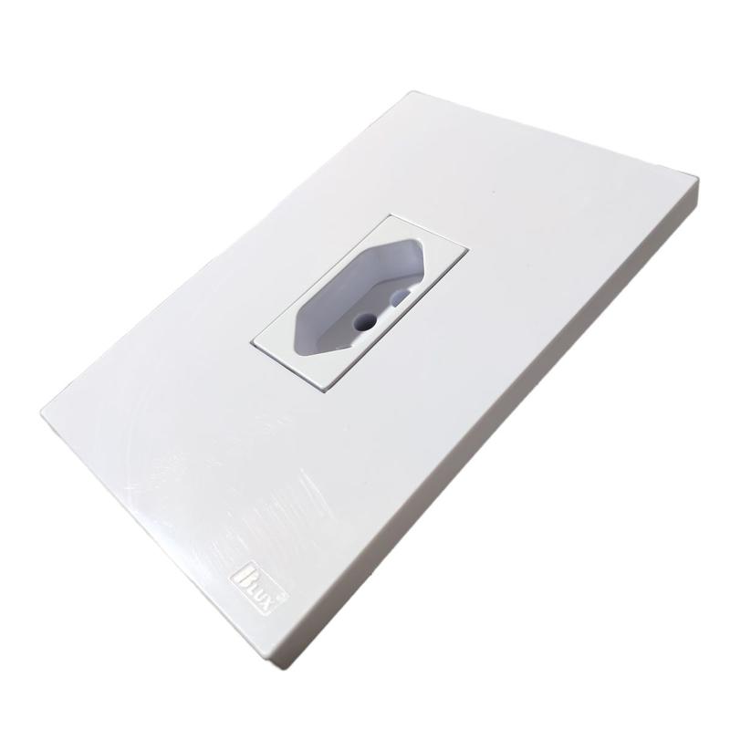 Tomada Simples Vertical 20A 250V 4x2 Blux Recta Branco Gloss - Tomadas ...