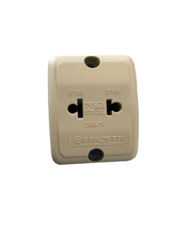 Tomada sobrepor 2p 10a pino redondo/chato - lorenzetti - Tomadas ...