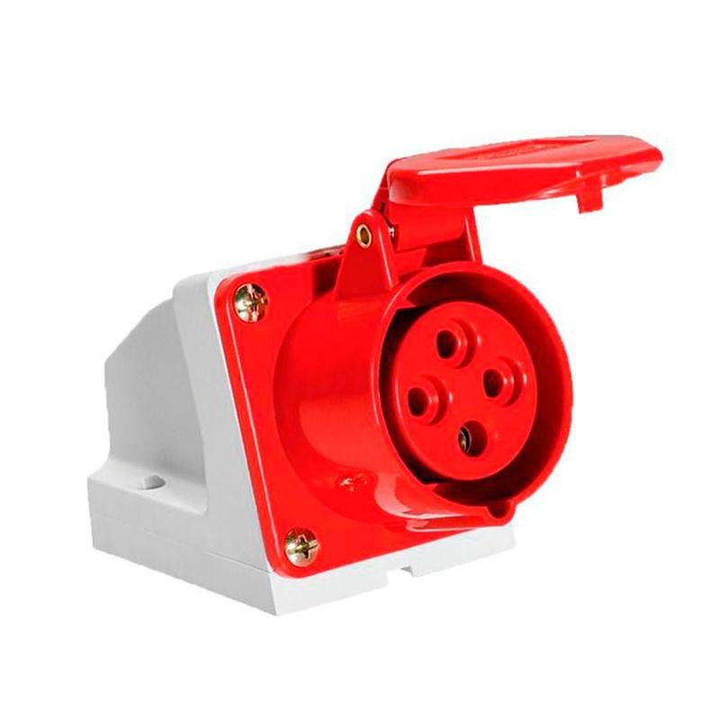 Tomada sobrepor industrial 6h 3p+t 16a 380/415v vermelho mgi-114 jng ...
