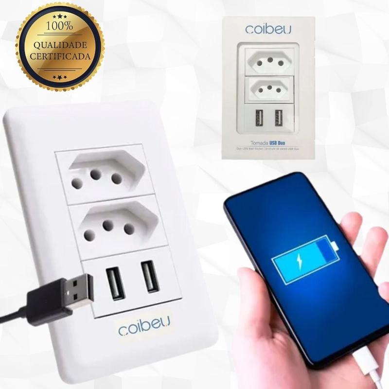 Tomada Usb De Parede 2 Entradas Universal Multiplug Oferta - Coibeu ...