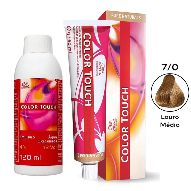 Tonalizante Color Touch Wella 7.0 Loiro Médio + Água Oxigenada ...