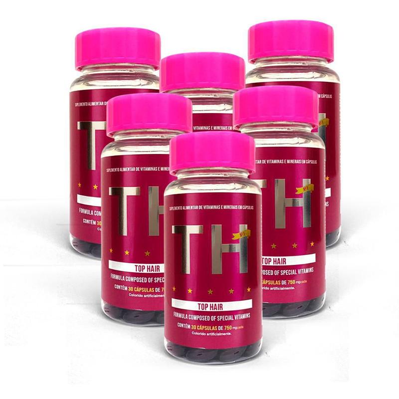 Top Hair Cápsula Crescimento Capilar New Hair - 6 Meses - Biofios - Kit ...
