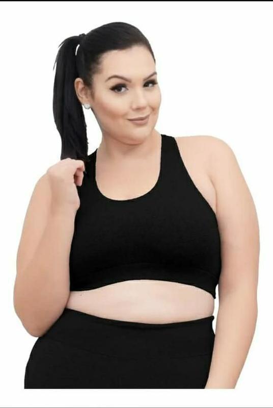 Top Plus Size Feminino Academia. Top feito em suplex de poliéster ...