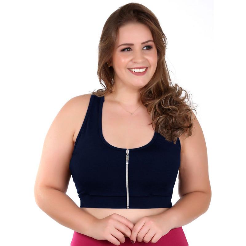 Top Plus Size Wolfox G1 ao G4 Com Zíper e Bojo Removível Feminino - Top ...