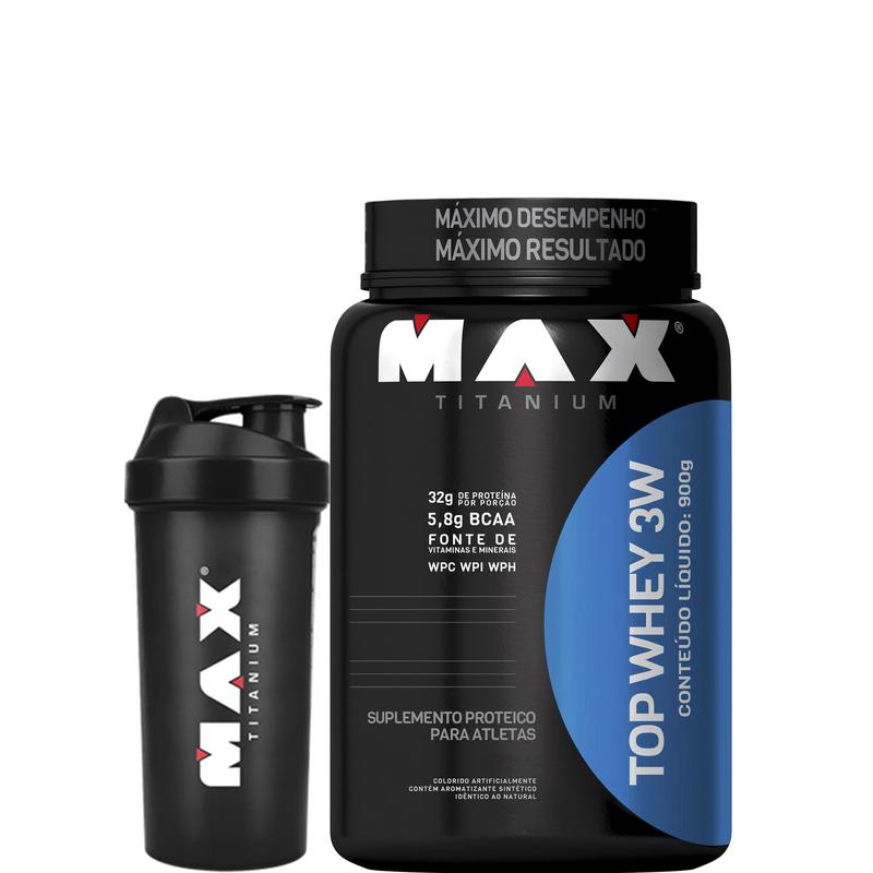 Top Whey 3W - 900g - Max Titanium - Morango - Whey Blend - Magazine Luiza