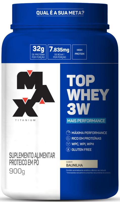 Top whey 3W 900G - Max Titanium - Whey Blend - Magazine Luiza