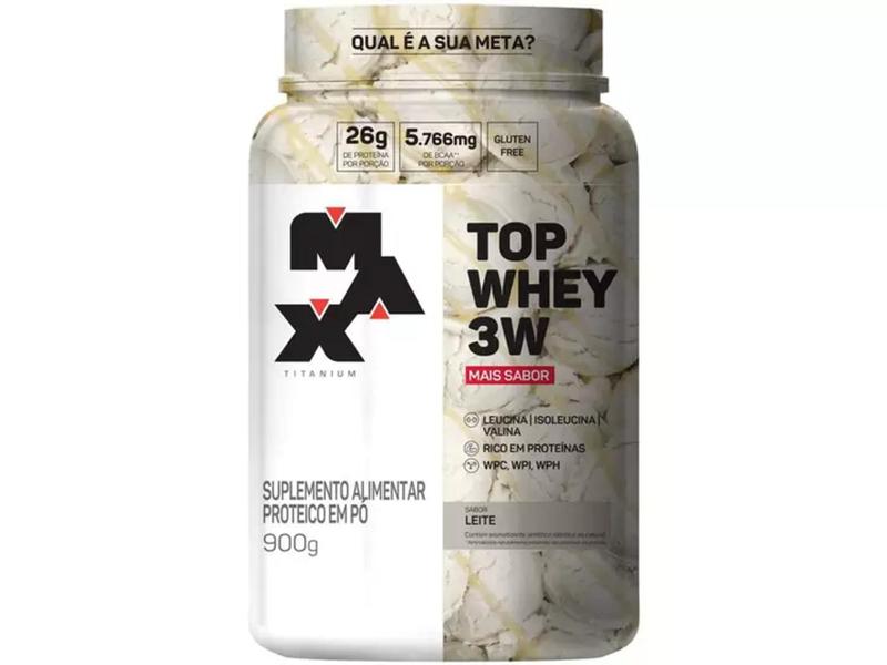 Top Whey 3w Mais sabor 900G Max Titanium - Max Titanium - Whey Protein ...