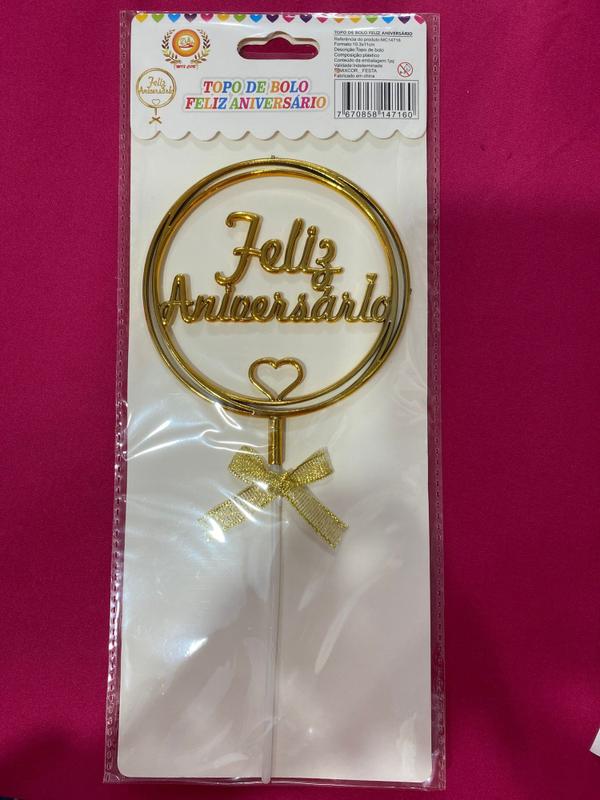 Topo de bolo Feliz Aniversário - Mtx Cor - Topo de Bolo - Magazine Luiza