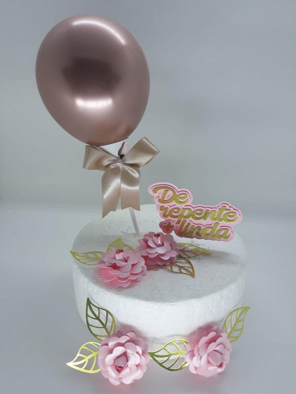 Topo De Bolo Flores De Repente Mais Linda - MIWL ART - Topo de Bolo ...