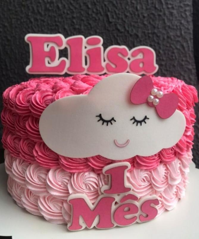 Topo de Bolo Nuvem personalizado - MIWL ART - Topo de Bolo - Magazine Luiza