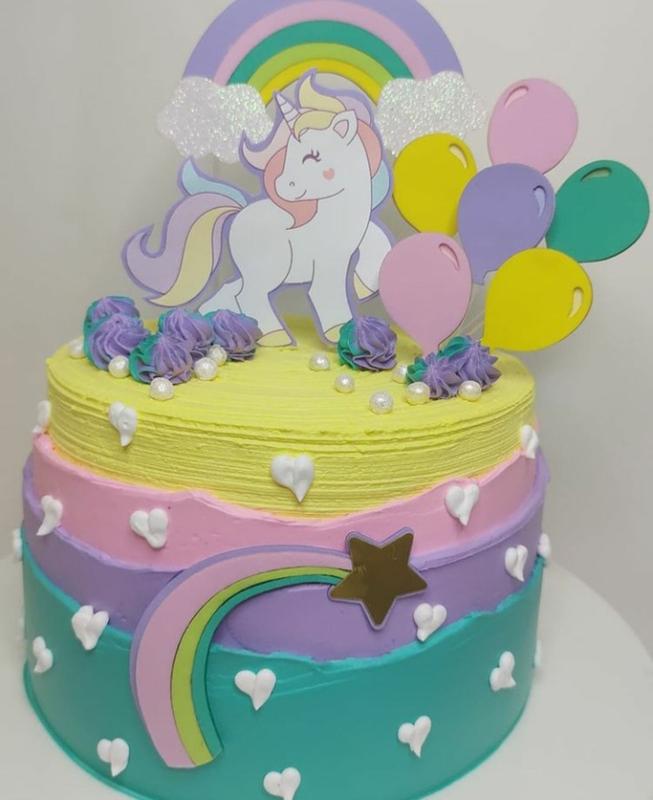 Topo De Bolo Personalizado Unicórnio - MIWL ART - Topo de Bolo ...