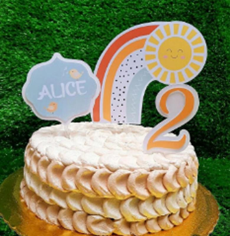 Topo de Bolo Sol Encantado personalizado - MIWL ART - Topo de Bolo ...