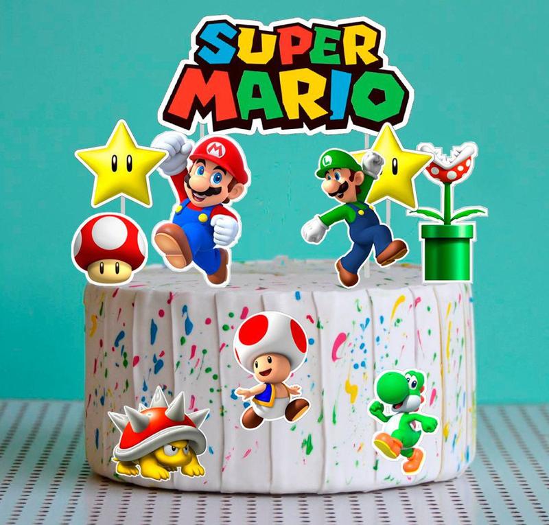 Topo De Bolo Topper De Bolo Aniversario Super Mario 02 - Nicolados ...