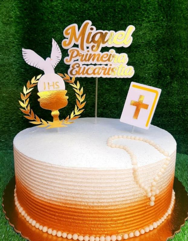 Topo de Bolo Topper Primeira Eucaristia personalizado - MIWL ART - Topo ...