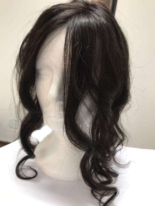 Topo de Cabeça Protese Castanho Ondulado Natural base 12x10 45cm com ...