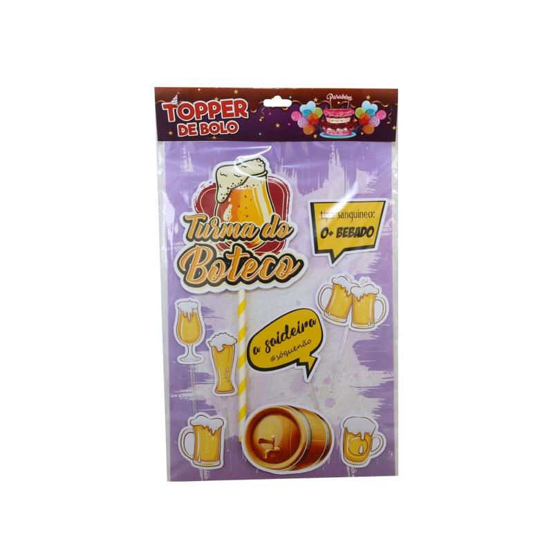 Topper de Bolo Cerveja Boteco - Decoração de Festa - Magazine Luiza