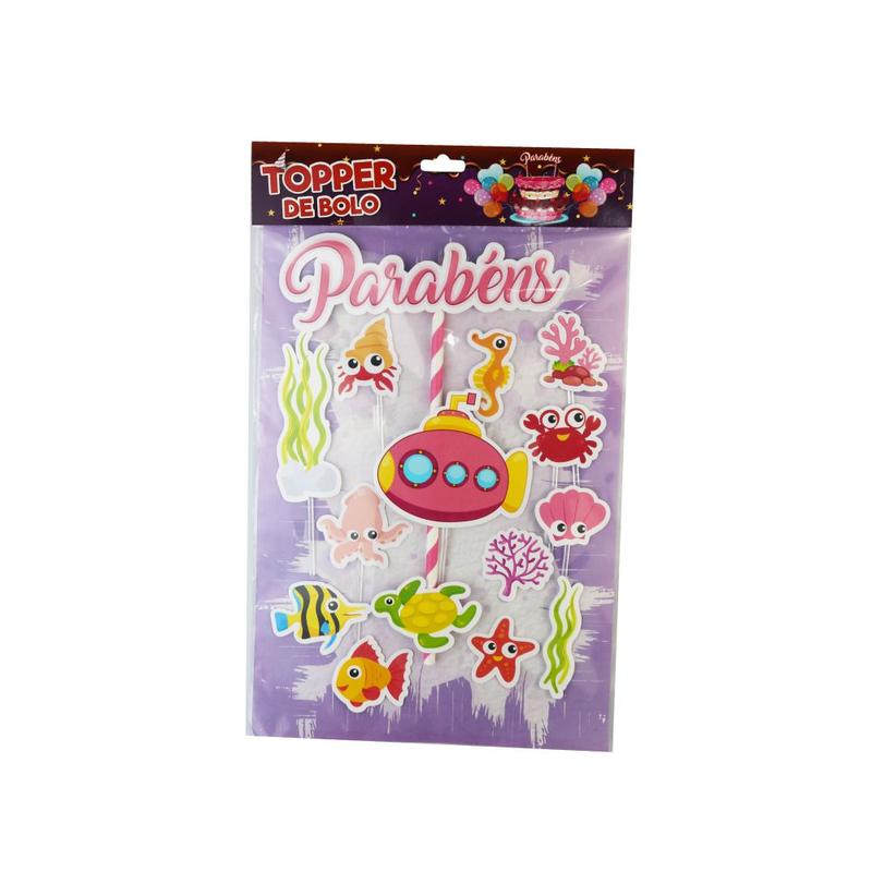 Topper de Bolo Fundo do Mar Menina - Decoração de Festa - Magazine Luiza