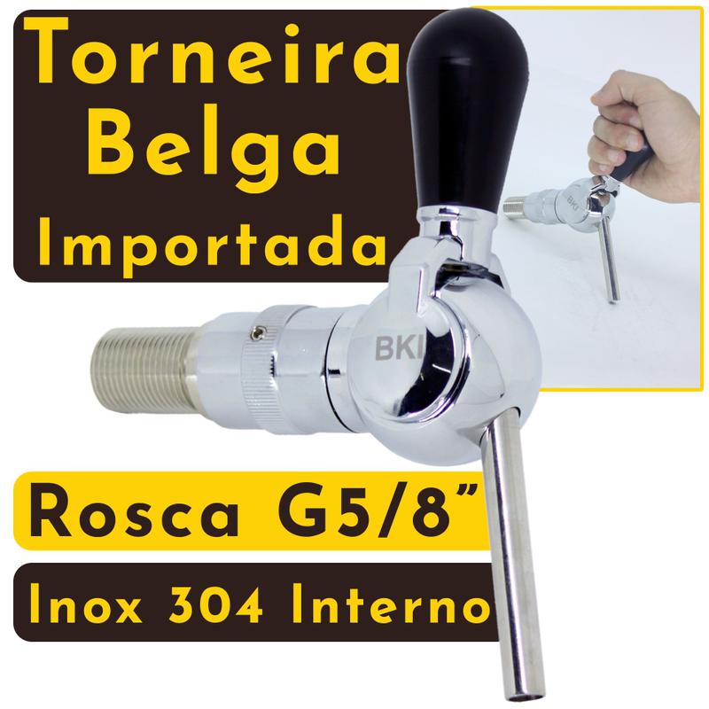 Torneira BELGA para Chopp Cromada - BKI - BKI - Brazilian Keg ...