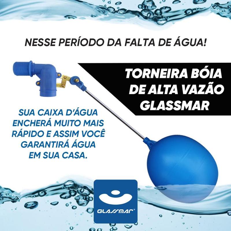 Torneira Bóia Alta Pressão Alta Vazão Total 3/4 Glassmar - Boia para ...