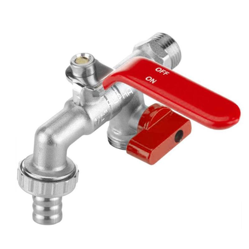 Torneira Esfera Tanque Máquina Lavar Jardim Metal 2 Saídas - ALPHA ...