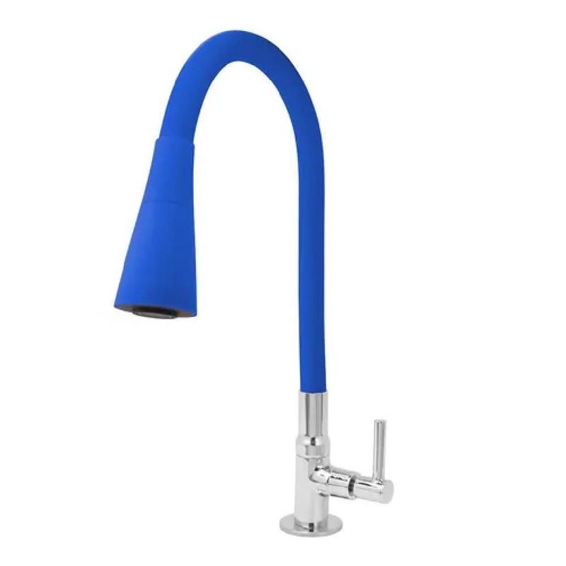 Torneira Flexivel Azul com Jato Duplo Bancada - Lexu Metais - Torneira ...