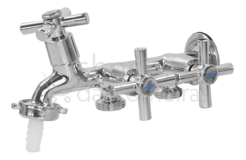 Torneira Máquina De Lavar E Tanque 3 Três Saídas Metal 1/4 V - Oneel ...