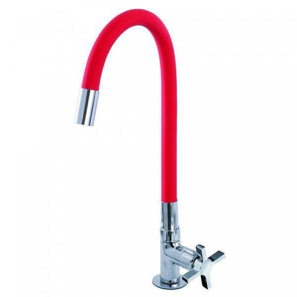 Torneira para Pia de Mesa com Bica Flexível 1/2 C-84 1/4 de Volta Balli Metais - Torneira e ...