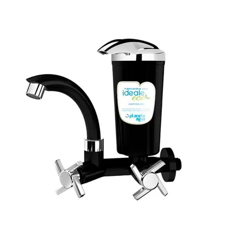 Torneira Pia Filtro Parede Bica Móvel Preta Planeta Água - Torneira e ...