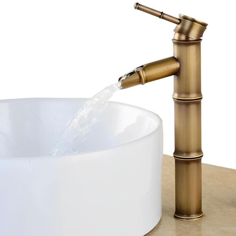 Torneira Vintage Bambu Retro Estilo Cobre Bronze Acabamento Inoxidável ...